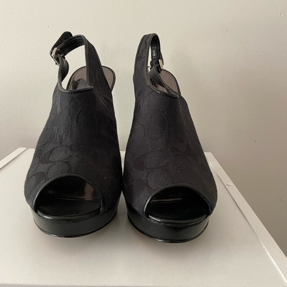 Coach | Shoes | Black Coach Slingback Heels | Poshmark